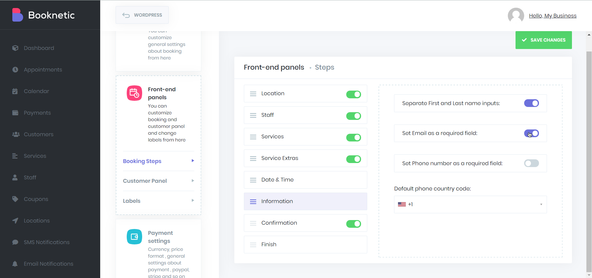 Front-end Customer Panel - Booknetic
